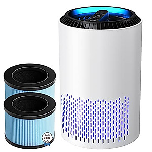 AROEVE Air Purifiers(White) for Home with Three H13 HEPA Air Filter(One Basic Version & Two Standard Version) For Smoke Pollen Dander Hair Smell In Bedroom Office Living Room and Kitchen