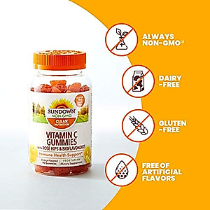 Nature's Bounty Sundown Vitamin C Gummies With Rosehips And Citrus Bioflavonoids, Orange Flavored, 90 Count