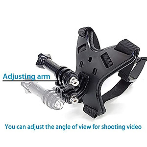 QKOO Motorcycle Helmet Chin Strap Mount for GoPro Hero 11, 10, 9, 8, 7, 6, 5, 4, Session, 3+, 3, 2, 1, Hero (2018), DJI Osmo Action, AKASO, SJCAM, Action Cameras