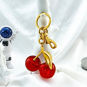 Cherry Bag Charm Purse Charms Keychain- Car Cherry Accessories keychian Gifts for Women Christmas Valentine Bag Gifts For Women