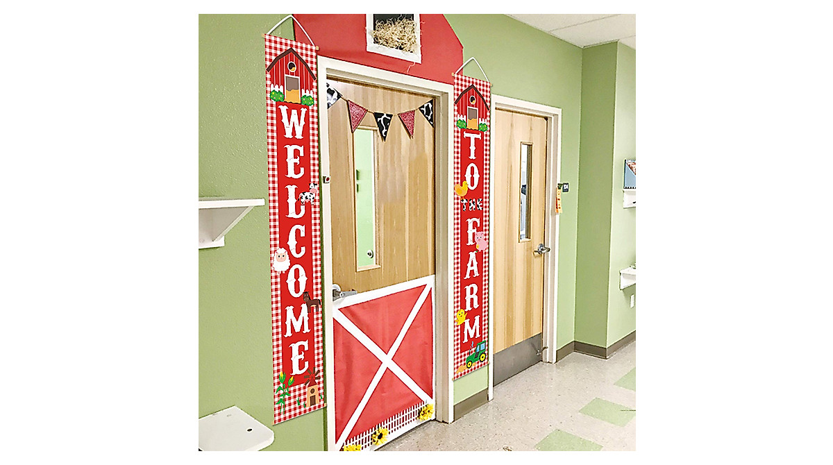 Farm Animal Porch Banner for Barnyard Party Decorations