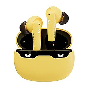 Black Shark Bluetooth Earbuds Wireless Earbuds with Emoji LED Light, Gaming Earbuds with 45ms Ultra Low Latency, Bluetooth 5.1, Music and Gaming Dual Modes, 24H Playtime, IPX5 Waterproof- Yellow