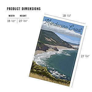 Mendocino Coast, California, Coast Scene (1000 Piece Puzzle, Challenging Jigsaw Puzzle for Adults, Made in USA)