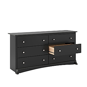 Sonoma 6 Drawer Double Dresser for Bedroom, Black