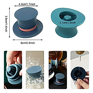 Honbay 3PCS Silicone Wine Bottle Stoppers Funny Silicone Magic Hat Wine Bottle Caps Decorative Wine Sealer Preserver Reusable Sealing Bottle Stopper