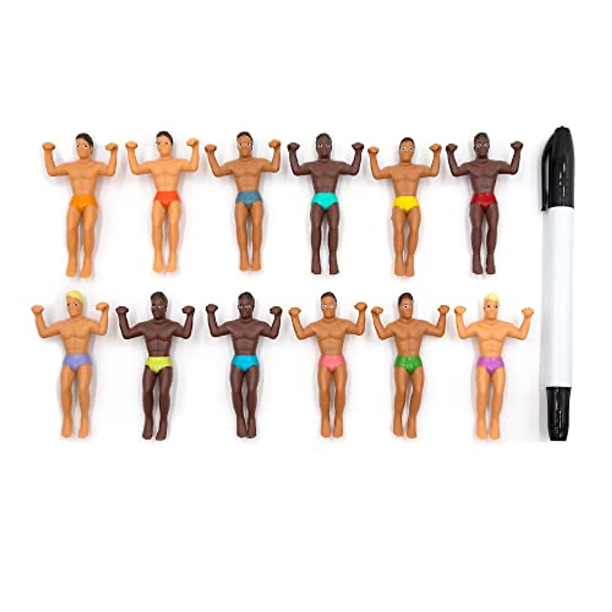 NPW Classic Themed Reusable Glass Drink Markers, 12 Count, Assorted