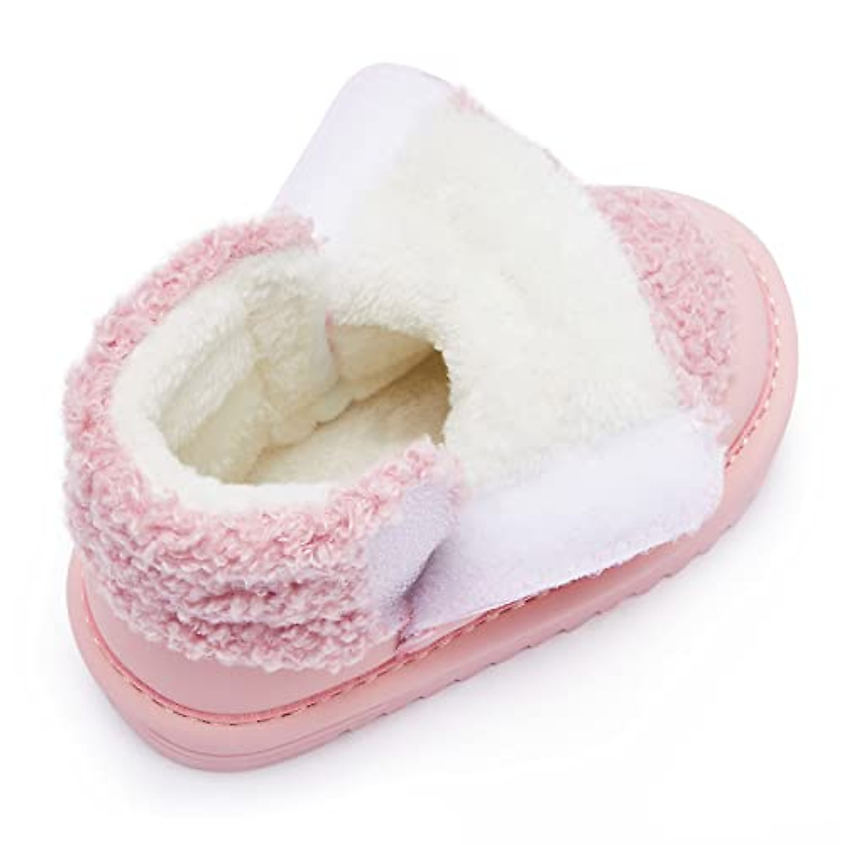 BMCiTYBM Baby Snow Boots Boy Girl Winter Warm Booties Nonslip Lightweight Outdoor Shoes for Infant 6 9 12 18 24 Months Pink Size 18-24 Months Toddler