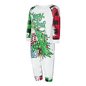 Kishawna Matching Christmas Pajamas for Family Xams Tree Long Sleeve Xmas Jammies Holiday Festival Party Sleepwear (Baby, Green, 6-9 Months)