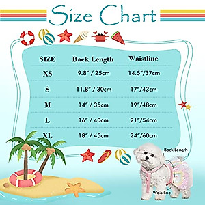 Duojoy Dog Bikini Dress with Sequins&Chiffon, Mermaid Colorful Puppy Beach Swimsuit, Small Medium Doggie Cat Summer Bathing Suit, Dog Tutu Dresses Pet Stylish Clothes Costume for Pool-M