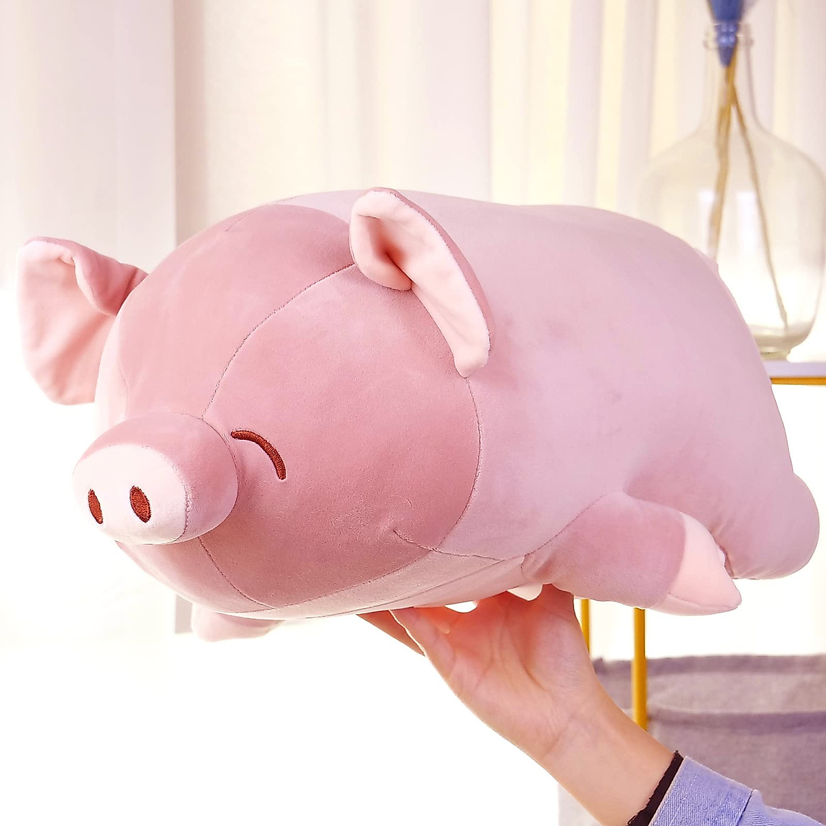 OULV Cute Pig Stuffed Animal Plush Doll Toy, Soft Fat Pig Plushes Hugging Pillow Gifts for Bedding, Kids Birthday, Valentine, Christmas Room Decoration(31.4inch)