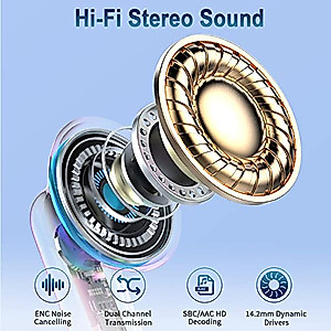 Wireless Earbud Bluetooth 5.3 Headphones with Clear Sound, 40H Playtime, Sport Earbud Touch Control with LED Digital Display, IP7 Waterproof Bluetooth Earphones Built-in Mic for Android iOS Workout