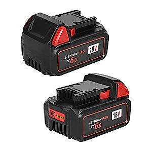 Amityke 2Packs Replacement for Milwaukee M18 Battery 6.0Ah 48-11-1860 48-11-1850 Compatible with Milwaukee M18 18V Battery Series Chargers and Tools