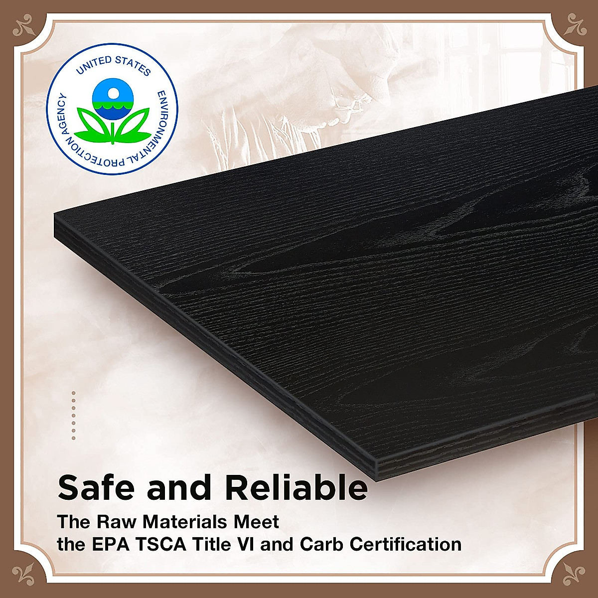 Rolanstar Bookshelf with Drawer, 4 Shelf Tree Bookshelf, Wooden Bookshelves Storage Rack for CDs/Movies/Books, Black Bookcase, Utility Organizer Shelves for Living Room, Bedroom