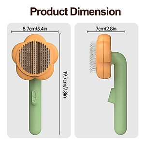 Ptlom Pet Grooming Brush Cat Deshedding Brush, Self-Cleaning Slicker Cat Brushes for Long and Short Hairied Cats Dogs, Kittens Shedding Comb Pets Supplies Massage Tool for Hair Removal