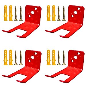 4 Pack Universal Fire Extinguisher Bracket, Fire Extinguisher Mounts & Brackets for 5 to 13 lbs, Universal for All Extinguishers with Valve Body Slots, Holder for Dry Chemical and Water Extinguishers.