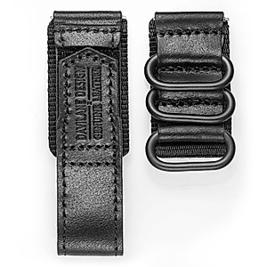 DAVILANE Compatible with Samsung Galaxy Watch Bands,20mm Quick Release Leather Nylon Watch Strap for Galaxy Watch 6 Classic 47mm 43mm/6 44mm 40mm/5 40mm 44mm/5 Pro 45mm etc.