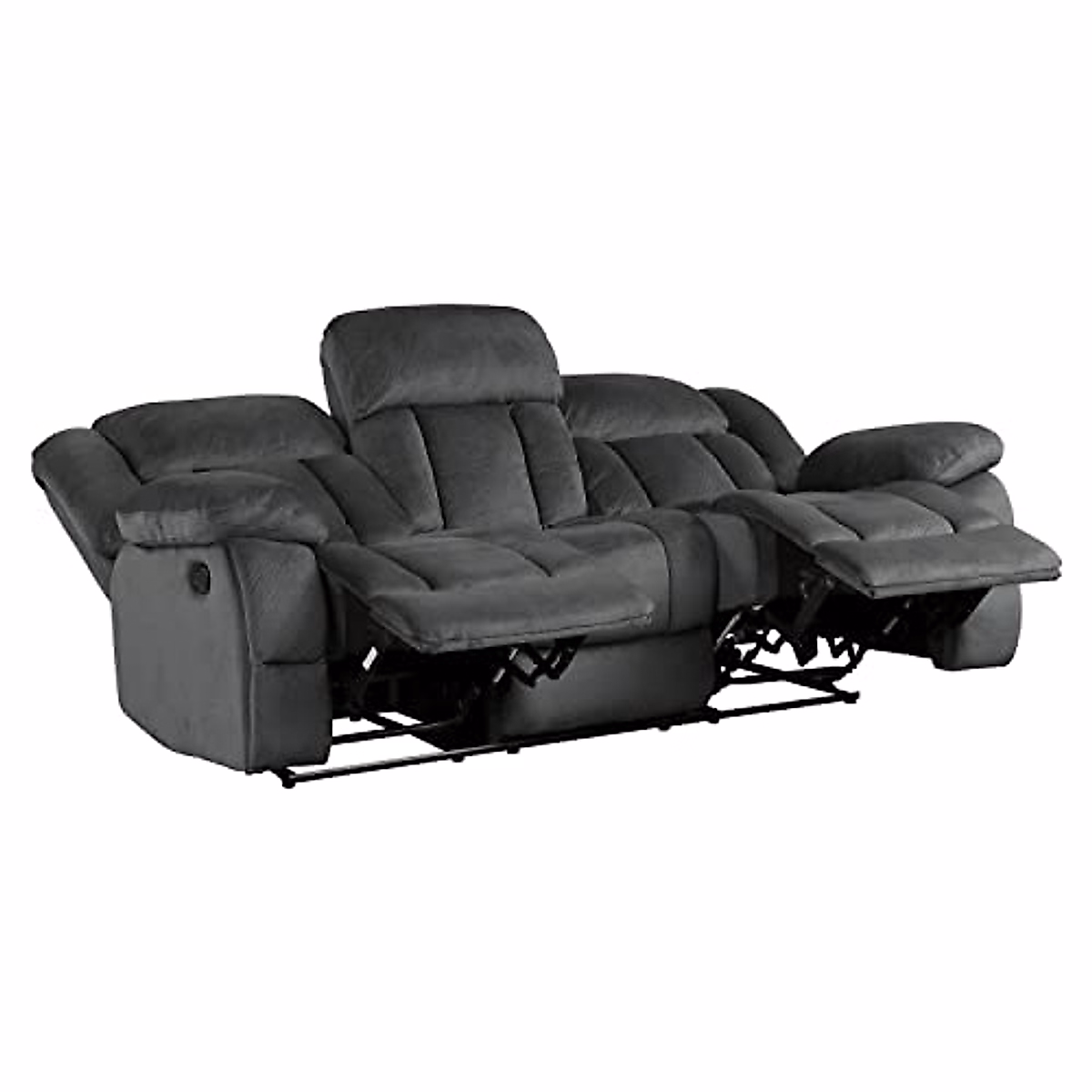 Homelegance Laurelton 90" Microfiber Double Reclining Sofa, Gray