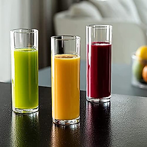 Krosno Tall Water Juice Beverage Drinking Highball Glasses | Set of 6 pieces | 6.8 oz | Pure Collection | Ideal for Home, Restaurant, Events & Parties | Dishwasher Safe