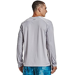 Under Armour Men's Drift Tide Knit Long-Sleeve T-Shirt , Mod Gray (011)/Rush Red , Large