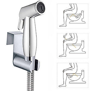 Hand Held Bidet Sprayer - Sprayer Shattaf Toilet Bidet Shower Head for Bathroom Sink or Toilet - with 59-inch Hose and Wall Bracket