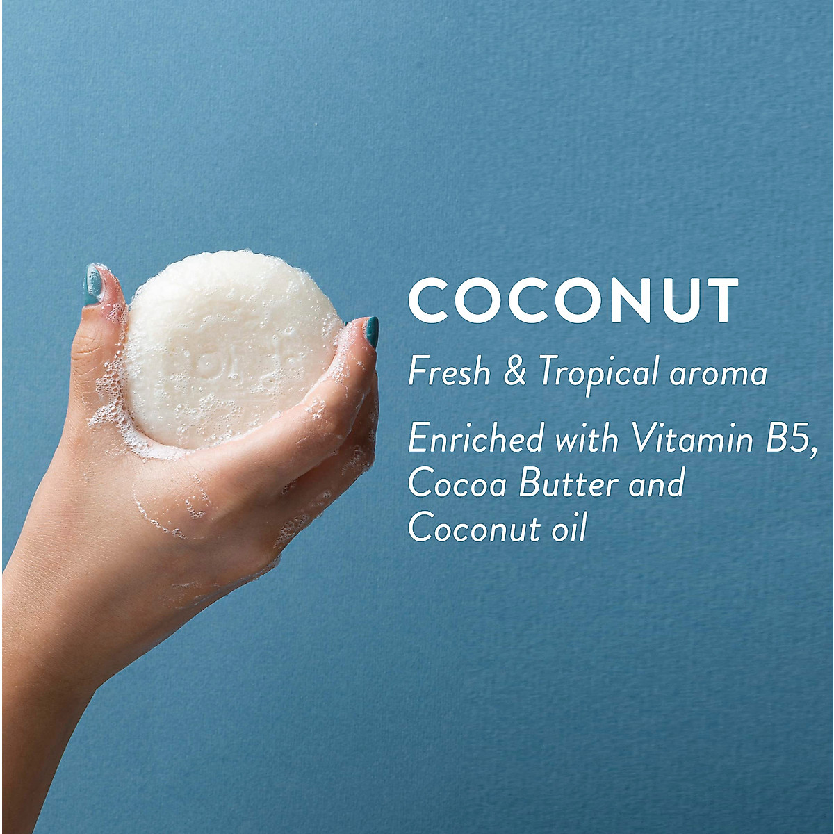 LOLE'S Shampoo Bar and Conditioner, 2in1 with Coconut Oil for Normal Hair, Volume & Strength, 99% Natural Origin, Sustainably Sourced, 3.5Oz