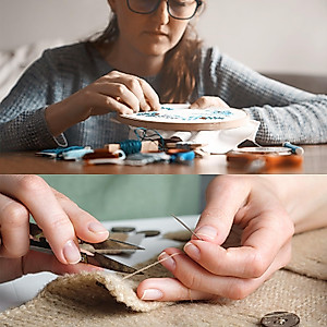 55 PCS Large-Eye Blunt Needles, Large Eye Sewing Needles, 11 Sizes Hand Sewing Needles, Knitting Needles, Yarn Needles, Embroidery Needle, Quilting Needles with 4 Threaders, Weaving Stringing Needles