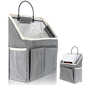 11.4 X 8.66 Inch Wall Hanging Storage Bags for Organizing, Wall Hanging Organizer Bags with Pockets, Wall Organizer Storage Wall Hanging Organizer Basket for Dorm Kitchen Bathroom Bedroom Office, Gray