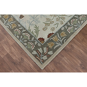 Old Hand Made Floral Bleige Tulips Traditional Style Oriental Woolen Area Rugs (8'x10')