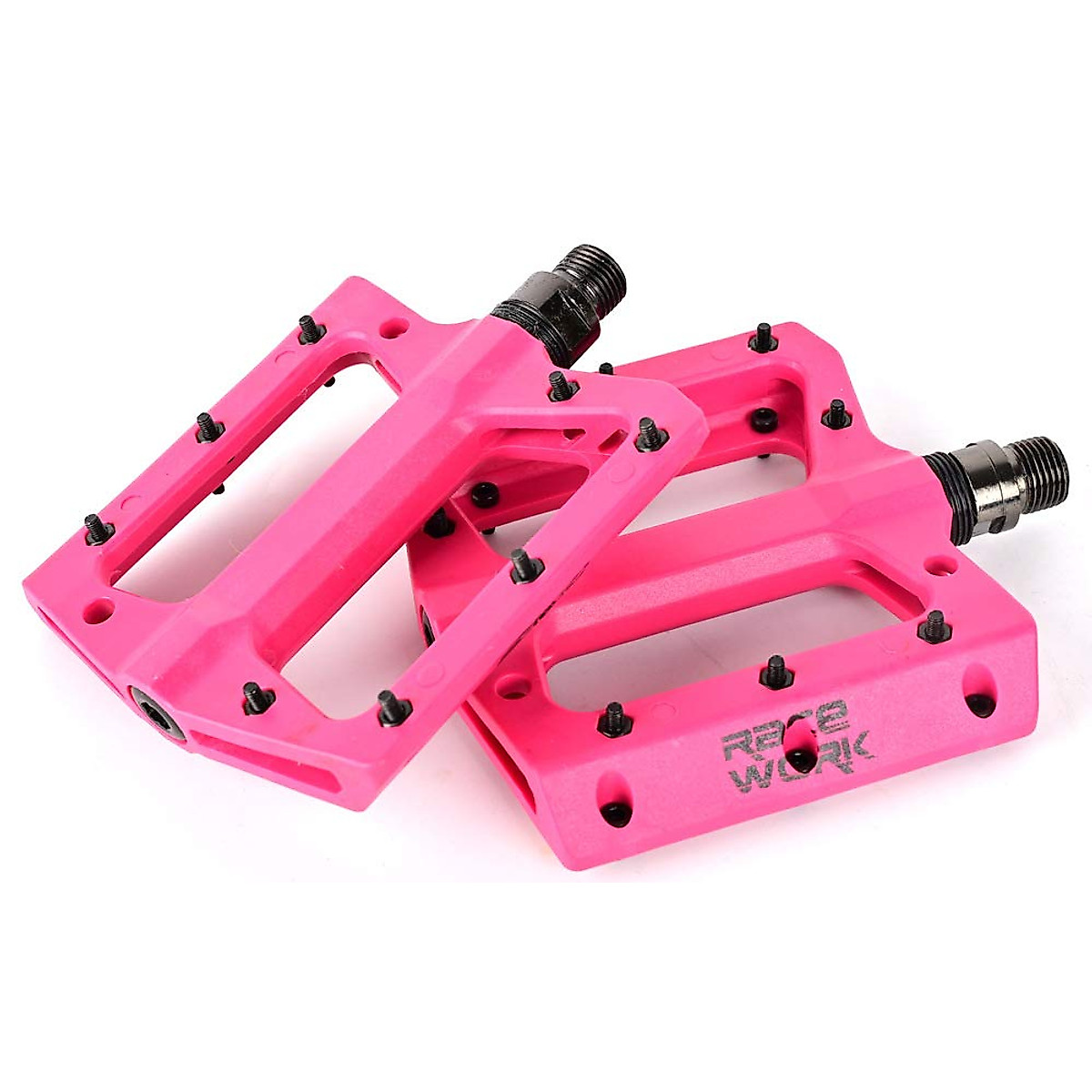 catazer Mountain Bike Pedals MTB Pedals BMX Pedals Nylon Fiber Non-Slip Bicycle Pedals Clycling Pedals (Pink)