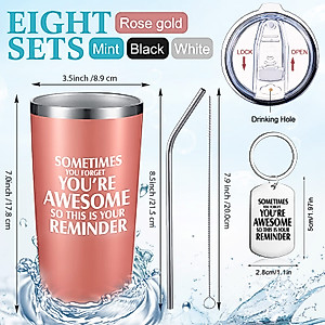 Sieral 8 Sets Employees Thank You Gifts Bulk 20 oz Inspirational Tumbler with Keychain Coworker Appreciation Gifts for Women Men Staff Friends Teacher Graduation Team Reward Gifts