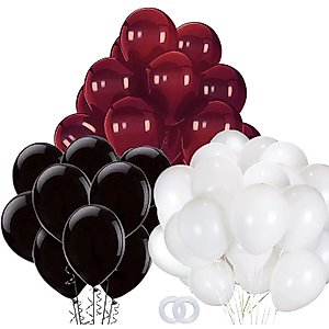 Graduation Decorations Maroon Black 2024/Burgundy Black Graduation Party Decorations 30Pcs Burgundy White Black Balloons/Maroon Party Decorations Birthday Wedding/Maroon Graduation Party