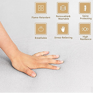 KOMFOTT 4- Inch Tri Folding Mattress Twin XL Size, Foam Mattress with Removable & Washable Cover, Trifold Guest Bed Foam Mattress Sofa Bed Sleeper