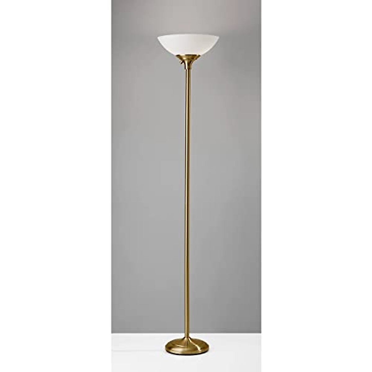 Adesso 7506-21 Glenn 300W Torchiere, 71 in, 2 x 150 W Incandescent/equiv. LED, Antique Brass, 1 Floor Lamp