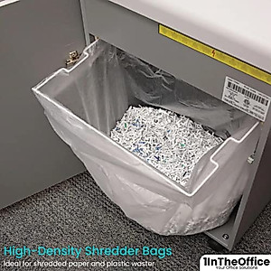1InTheOffice Shredder Bags 30 Gallon, Bag Fits 25-33 Gallon, Paper Shredder Waste Bags Clear, (100 Box)