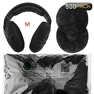 Geekria 500 Pairs Disposable Headphones Ear Cover for Over-Ear Headset Earcup for Bulk Pack, Stretchable Sanitary Ear Pads Cover, Hygienic Ear Cushion Protector Wholesale Multi-Pack(M/Blue)