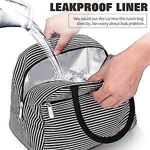 BALORAY Lunch Bags for Women Lunch Tote Cooler Bag with 2 Side Pocket Leak-proof Liner Insulated Lunch Box Lunch Bags for women/Picnic/Boating/Beach/Fishing/Work