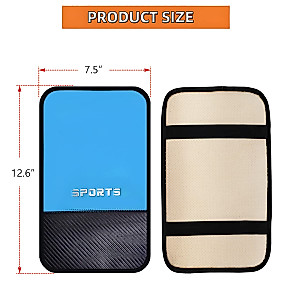 8sanlione Car Center Console Pad, PU Leather Armrest Storage Box Protector Mat, Waterproof Auto Arm Rest Seat Box Cushion Cover, Universal Car Accessories Decoration for SUV, Truck, Sedan (Blue)