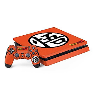 Skinit Decal Gaming Skin Compatible with PS4 Slim Bundle - Officially Licensed Dragon Ball Z Goku Iconic Kanji Symbol Design
