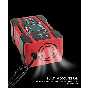 AOCISKA 8-Amp Car Battery Charger,12V and 24V Fully Automatic Smart Battery Charger,Battery Desulfator with Temperature, Trickle Charger for Car Truck Motorcycle Lawn Mower Boat