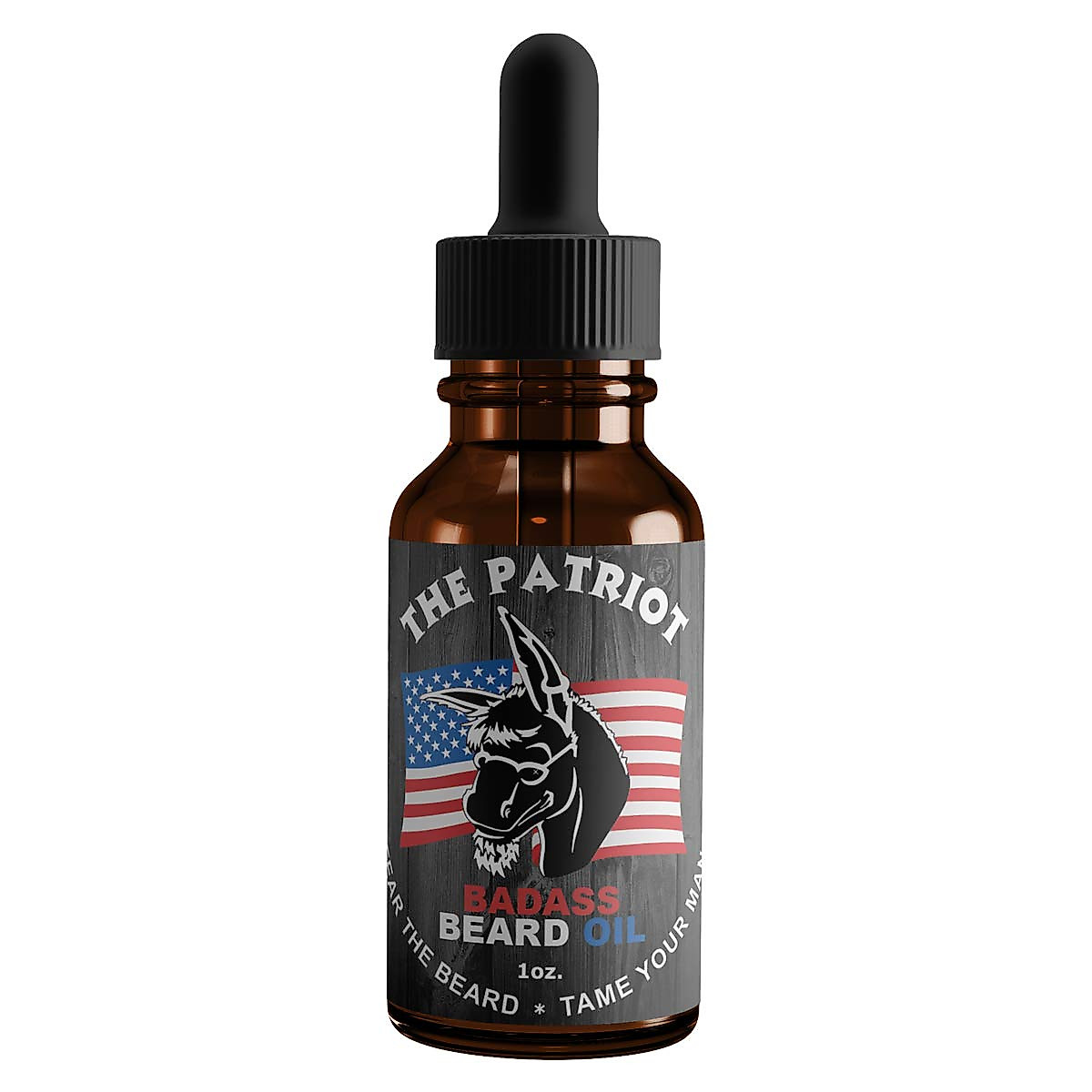 Badass Beard Care Oil For Men - The Patriot Scent, 1 Ounce - All Natural Ingredients, Keeps Beard and Mustache Full, Soft and Healthy