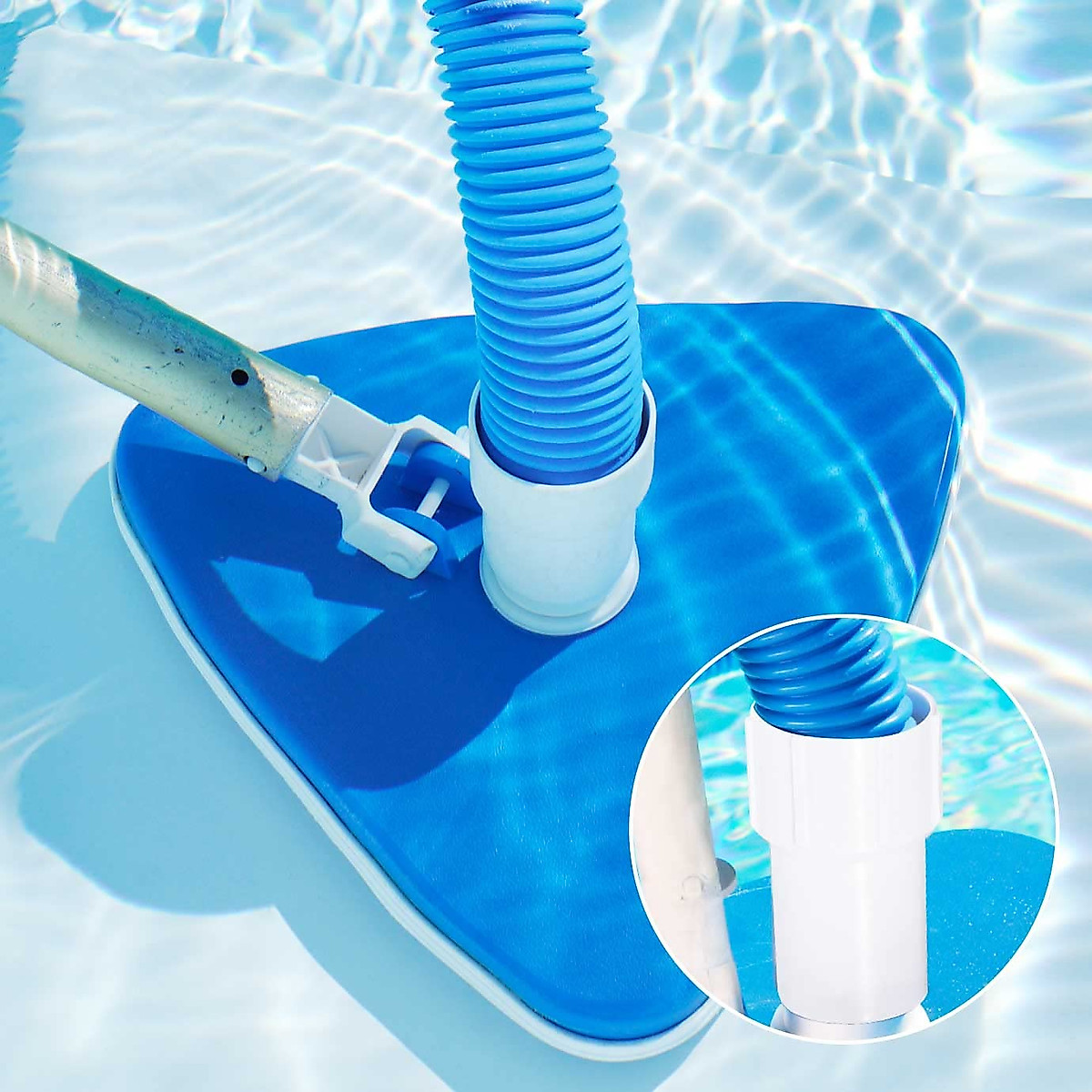 WXJ13 4PCS 1-1/2 Inch Pool Hose Cuff Swimming Pool Cleaning Hose Fittings Threaded Hose Cuff Pool Cuff Replacement Parts for Spiral Wrap Swimming Pool Vacuum Hose