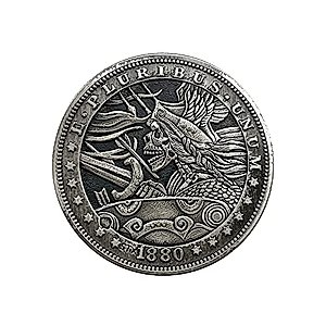 War Goddess Athena Skull Challenge Coin Collection Antique Silver Plated hobo Nickel
