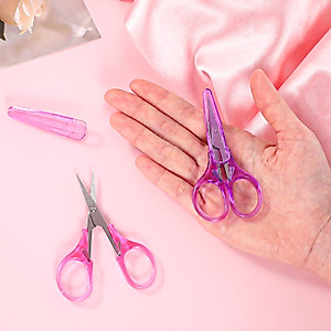 3.4 Inch Craft Scissors, 2 Pcs All Purpose Scissors Scrapbooking Scissors Straight Cutting Mini Scissors with Protective Cover for Embroidery Quilting Sewing Knitting Crafting Cross Stitch Crochet