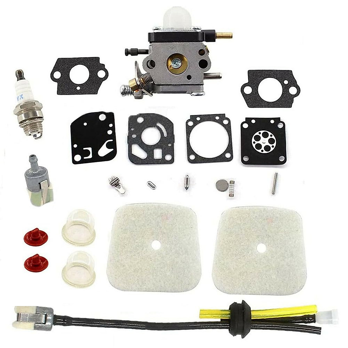 GAJUST Carburetor Kit Replacement Accessories for 2-Stroke Mantis 7222 7225 7230 7234 7240 Tiller Cultivator Echo TC-210 TC-210i ZAMA