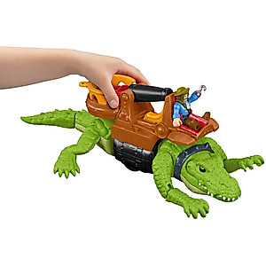 Fisher-Price Imaginext Preschool Toys Pirate Hook & Walking Crocodile 5-Piece Figure Set for Pretend Play Kids Ages 3+ Years