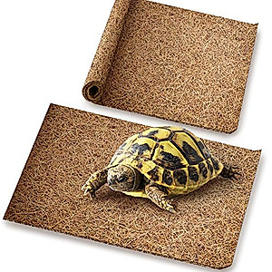 Meric Reptile Bed, Coco Fiber Mats for Pets, Terrarium Liner for Snakes, Chameleons, Geckos, Turtle, Climbing Carpet, 2-Pack