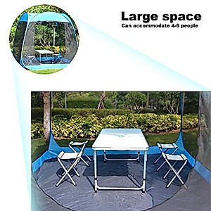 ZJ Right Screen House Room 9.5'×9.5' for 4-6 Person, Outside Igloo Dome Clear Tent, Instant Pop-up Canopy, Mosquito Net Camping Tent, Dining Sun Shade Gazebos for Patios Blue