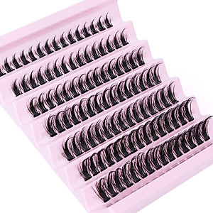 Goddvenus Individual Lashes 105pcs Anime Lashes Extension Manga Lash Clusters Wispy Eyelash Extension D Curl Eyelash Clusters Fluffy DIY Lash Extensions 14-16-18 Mixed Length