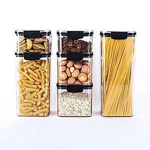 6PCS Food Storage Containers Set with Lids, Ideal for Kitchen Pantry Organization and Storage