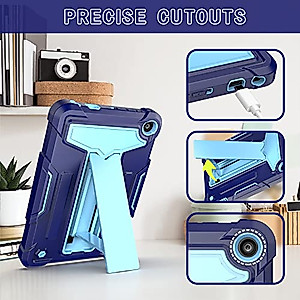 Tablet PC Case Case Compatible with Kindle Fire 7 12th Generation 7inch Case 2022,with Kickstand Three-Layer Hybrid Full Body Case Rugged Shock-Proof Fall Protection Cover Tablet home ( Color : NAVYBL